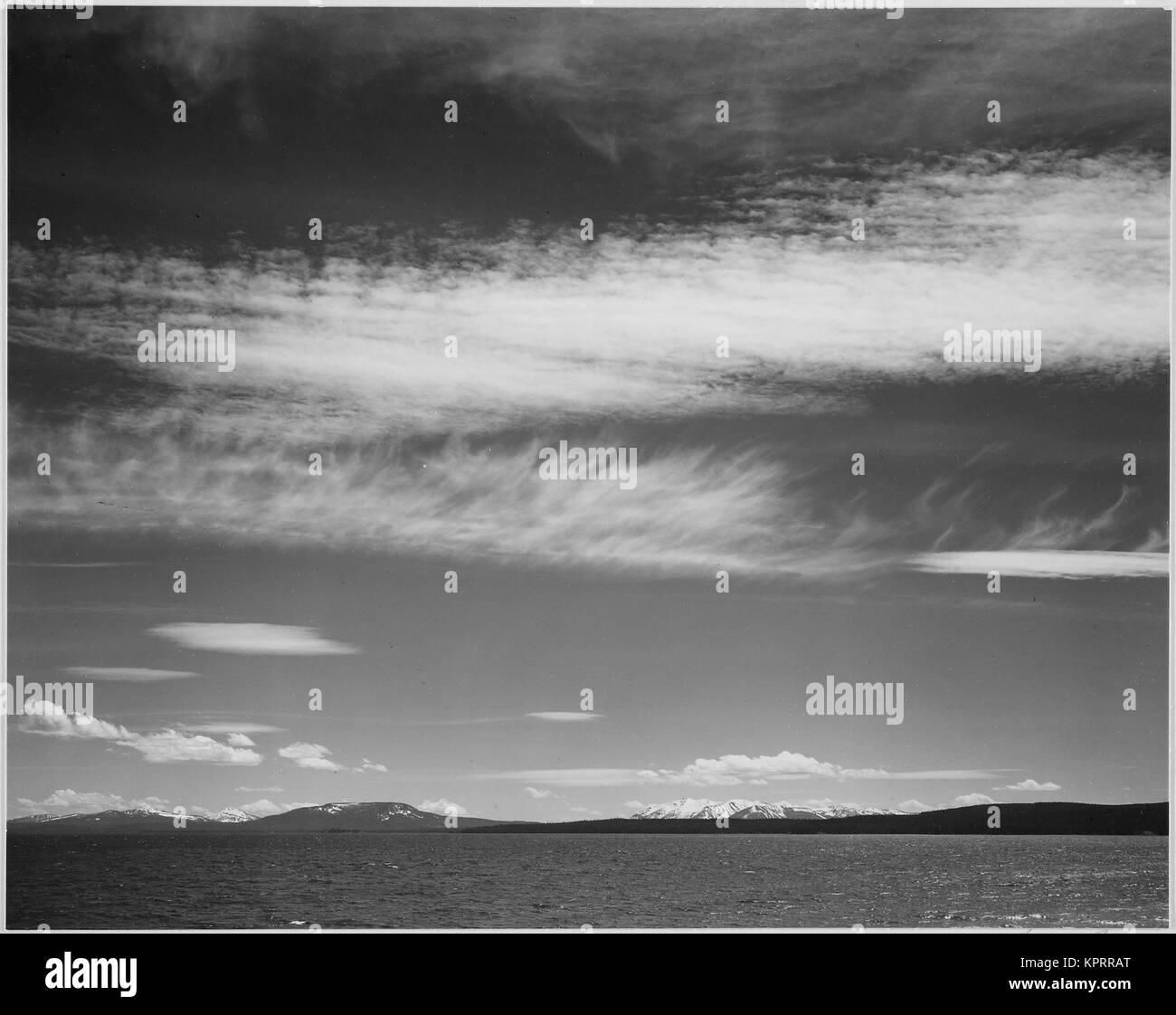 Lake narrow strip of mountains low horizon "Yellowstone Lake ...