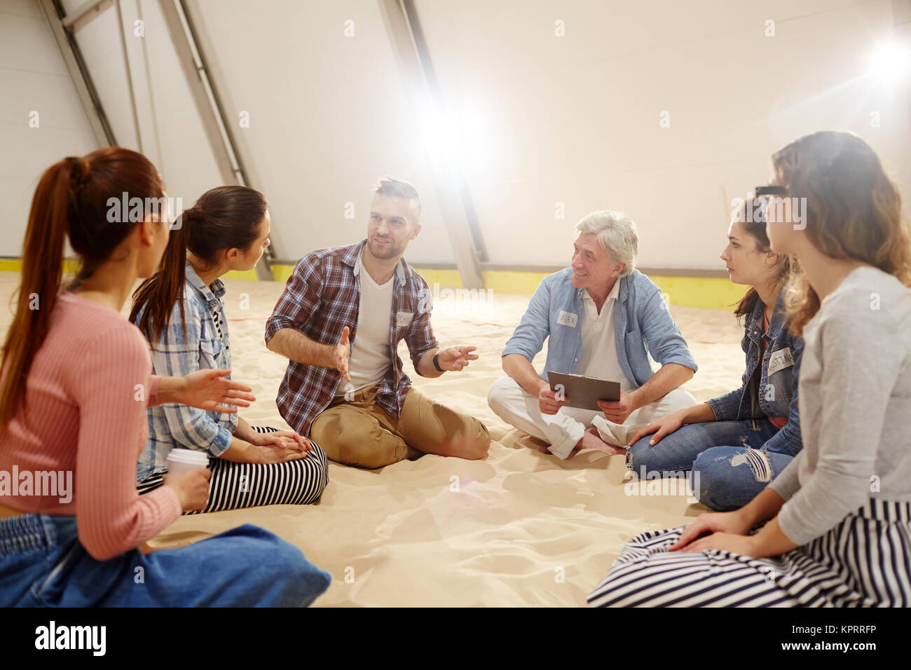 Explaining The Participants High Resolution Stock Photography and ...