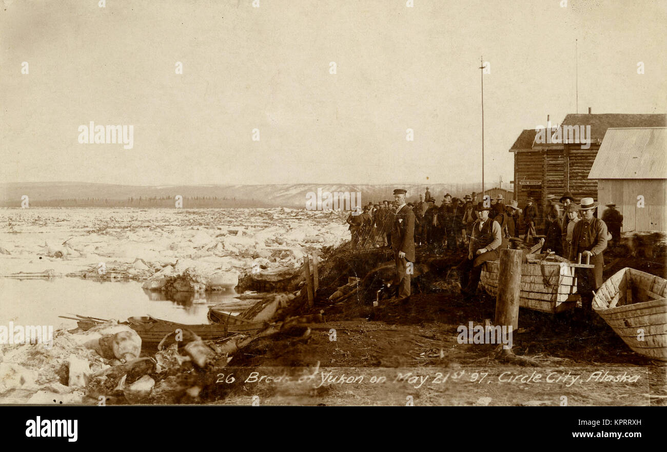 Standing On The Frozen Yukon River Circle City, Alaska, Late 1890S ...