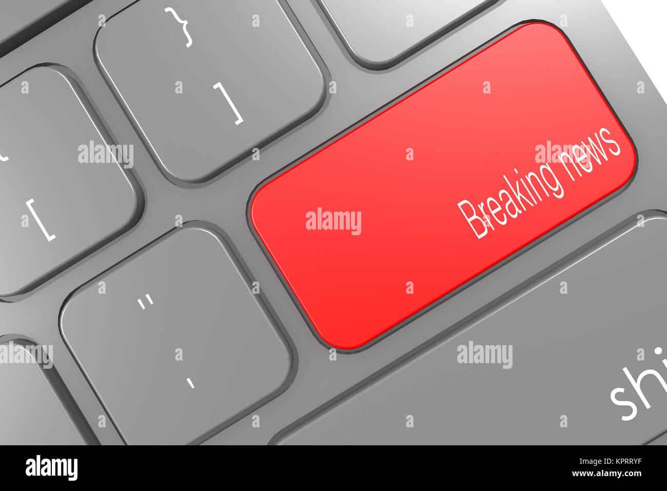 Breaking news button on hi-res stock photography and images - Alamy