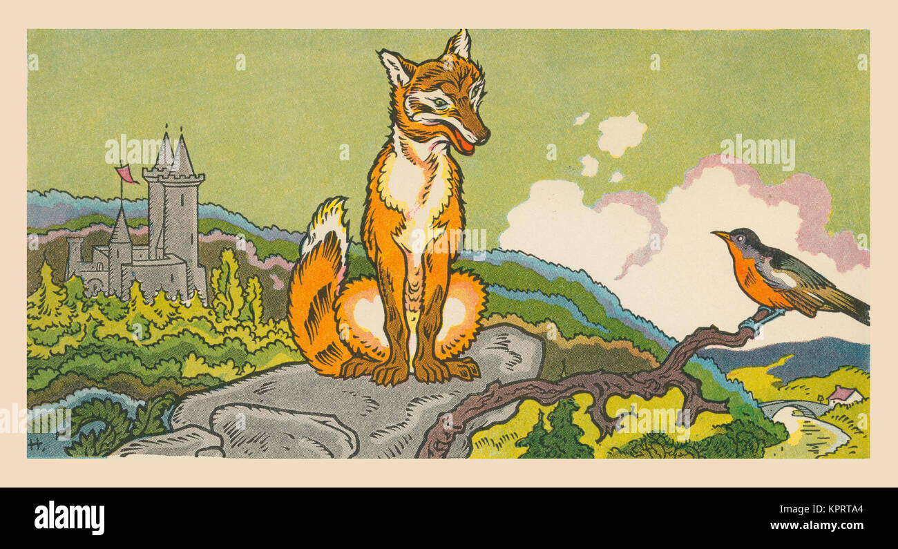 Fox and Robin Stock Photo - Alamy