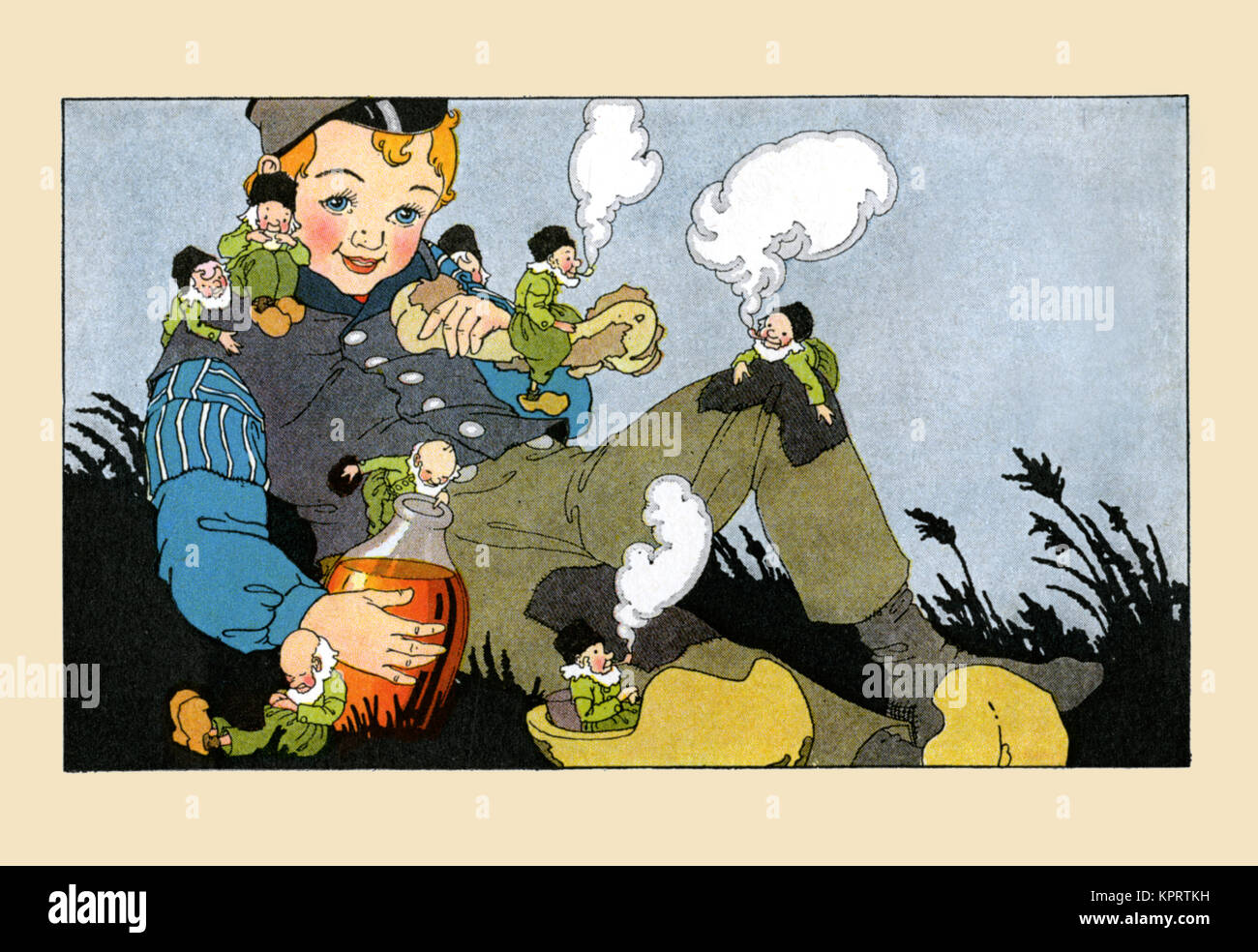 Relaxing with the Little Folk Stock Photo - Alamy