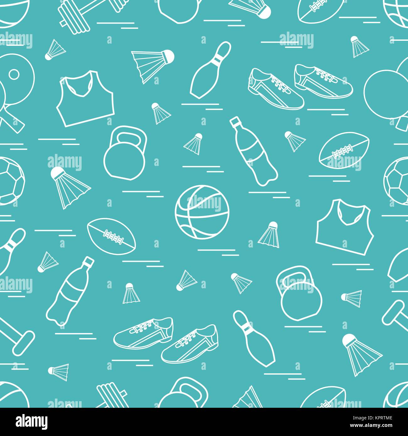 Seamless pattern on the sports theme. Vector illustration sports and ...
