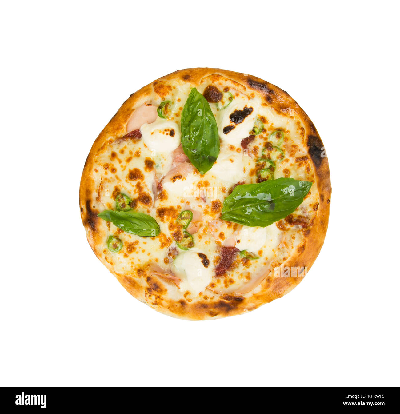 Fresh baked pizza cheese Cut Out Stock Images & Pictures - Alamy