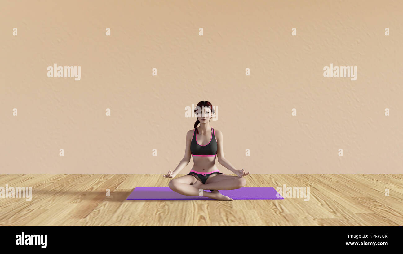 Yoga Class Lotus Pose Stock Photo - Alamy