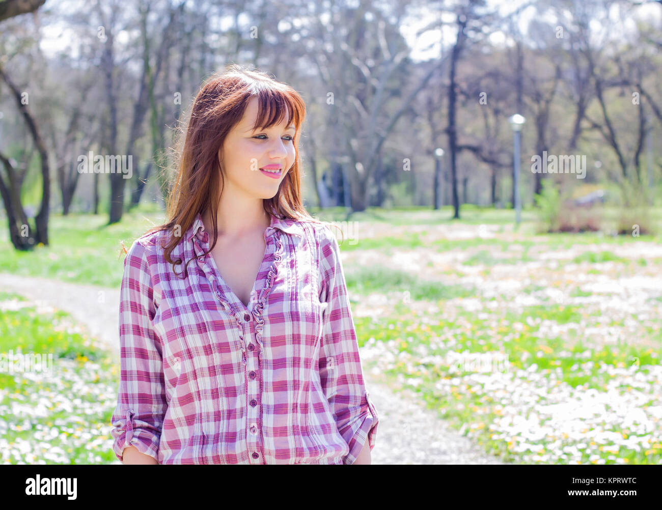 Lovely Young Spring Woman Stock Photo - Alamy