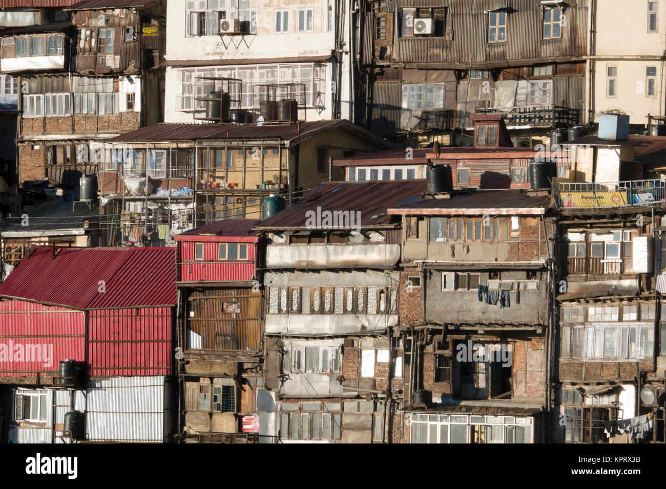Old tiered buildings on hillside in Shimla, India Stock Photo - Alamy