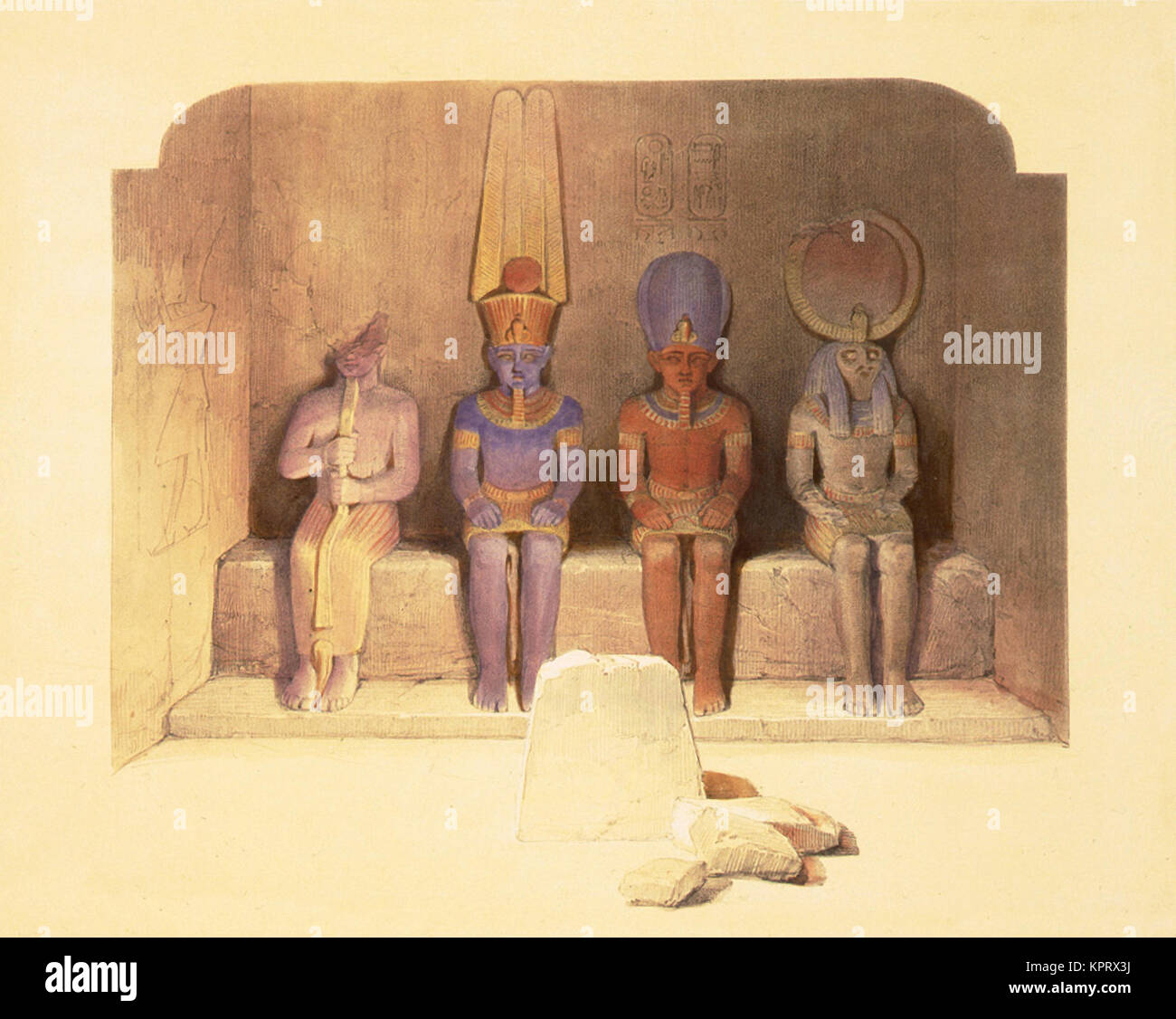 Sanctuary of the Temple of Aboo-Simble Novr 9th 1838 Stock Photo - Alamy
