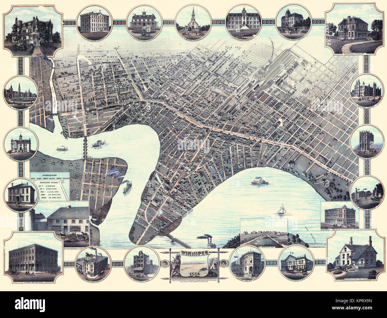 Winnipeg, Birds-eye view Stock Photo - Alamy