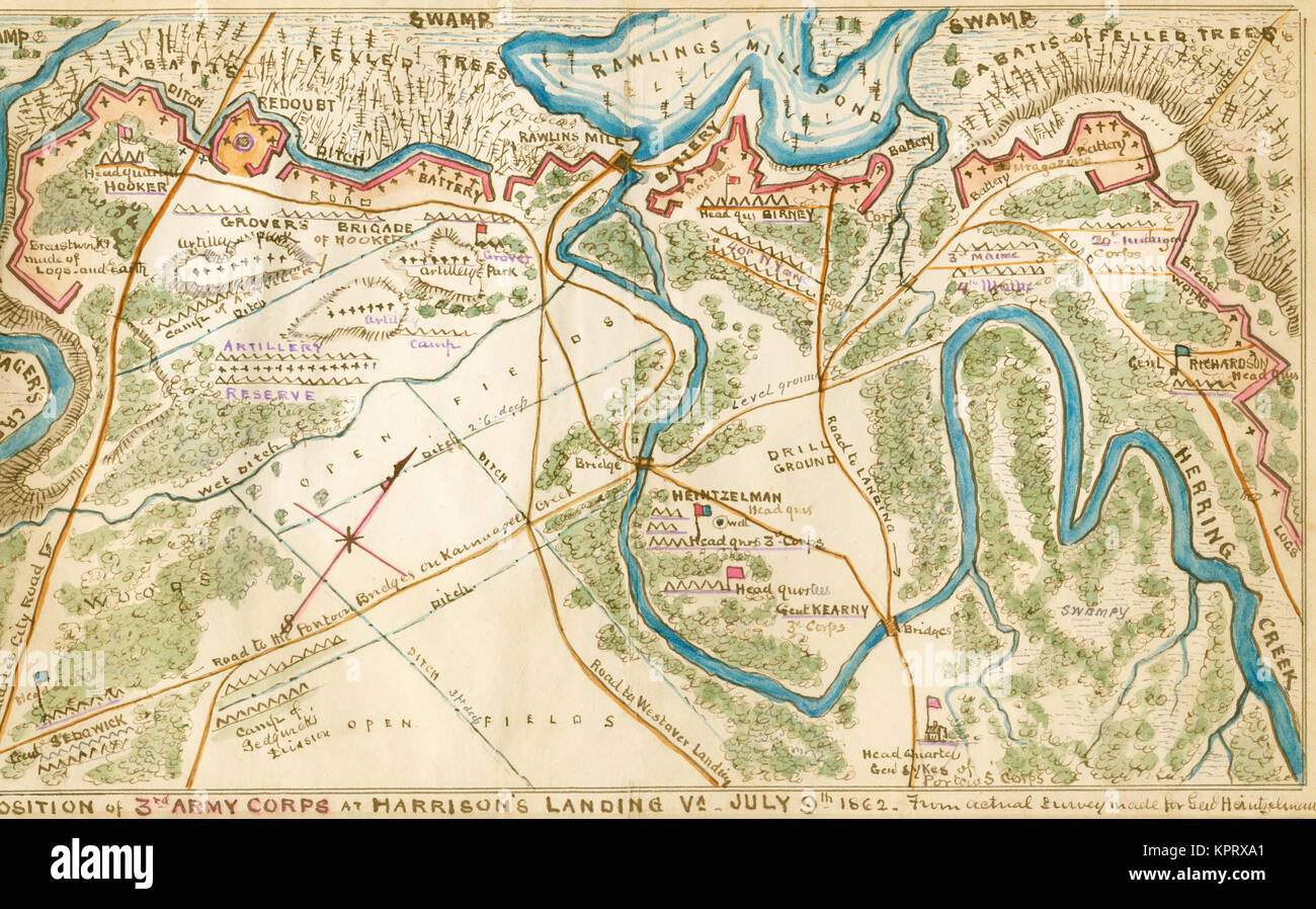 3rd Army Corps at Harrison's Landing, Va., July 9th 1862 Stock Photo ...