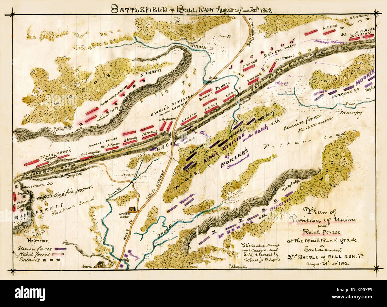 Map of the battle of bull run hi-res stock photography and images - Alamy
