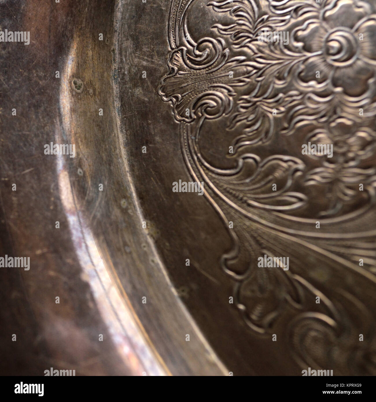 Tarnished antique silver background closeup Stock Photo - Alamy