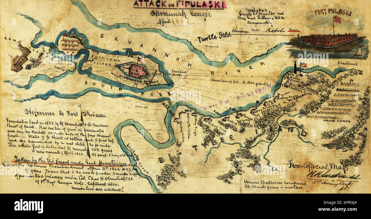 2nd attack on Fort McAllister on the Ogeechee River, Georgia Stock ...