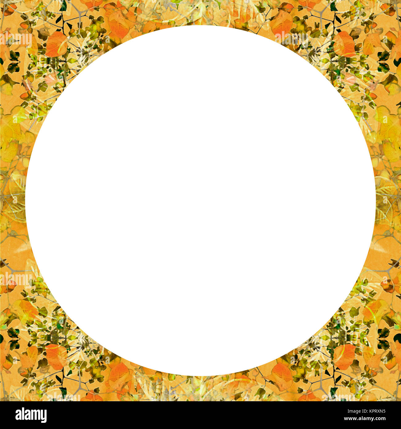 White Background Frame with Round Decorated Borders Stock Photo - Alamy