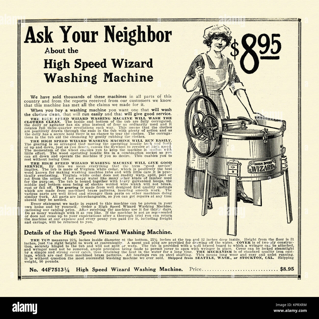 High Speed Wizard Washing Machine Stock Photo - Alamy