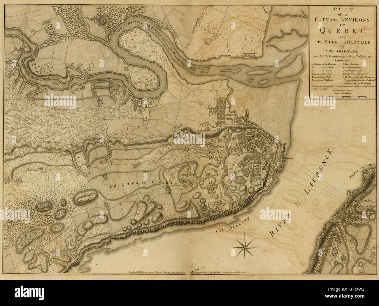Plan of the city and environs of Quebec Stock Photo - Alamy