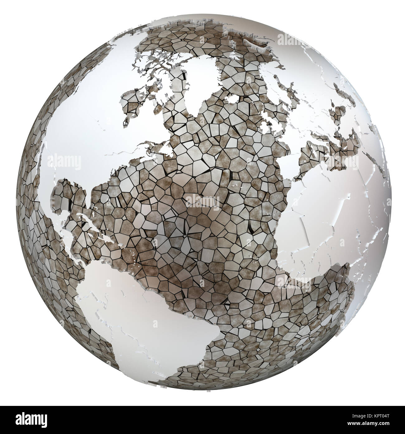 North America and Europe on translucent Earth Stock Photo - Alamy