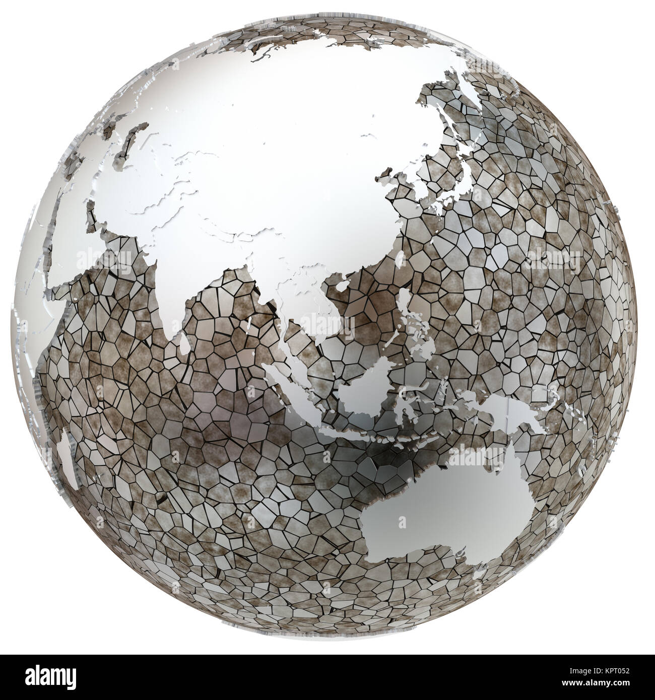 Asia on translucent Earth Stock Photo - Alamy