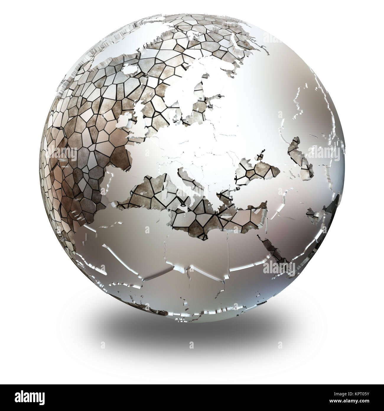Europe on translucent Earth Stock Photo - Alamy