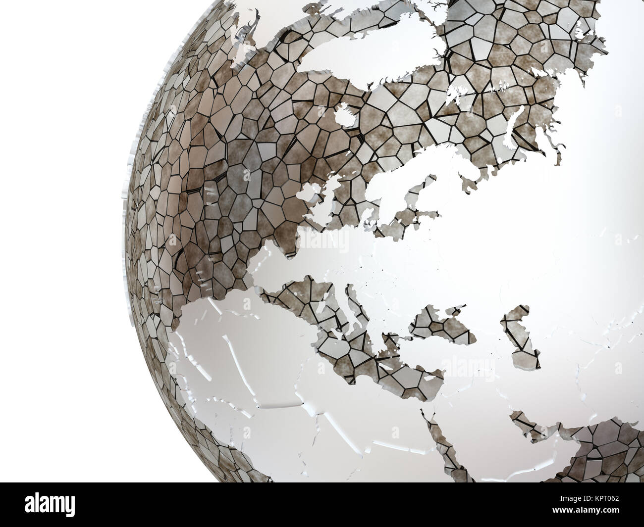 Europe on translucent Earth Stock Photo - Alamy