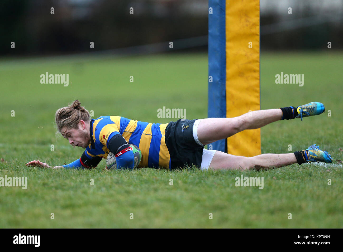 Upminster go over for their second try during Upminster RFC vs Campion ...