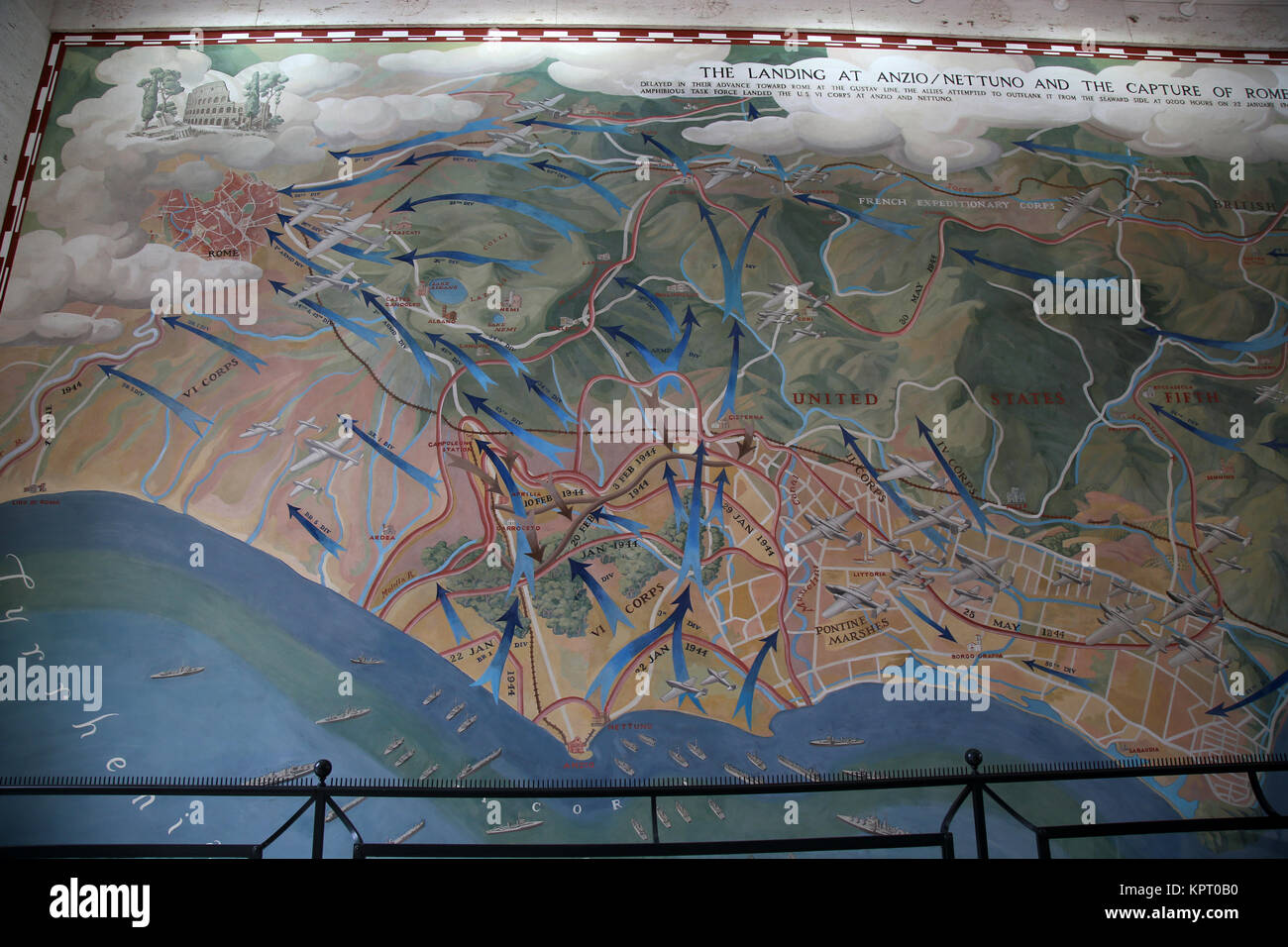 NETTUNO - April 06: details of Strategic War Map of the American ...