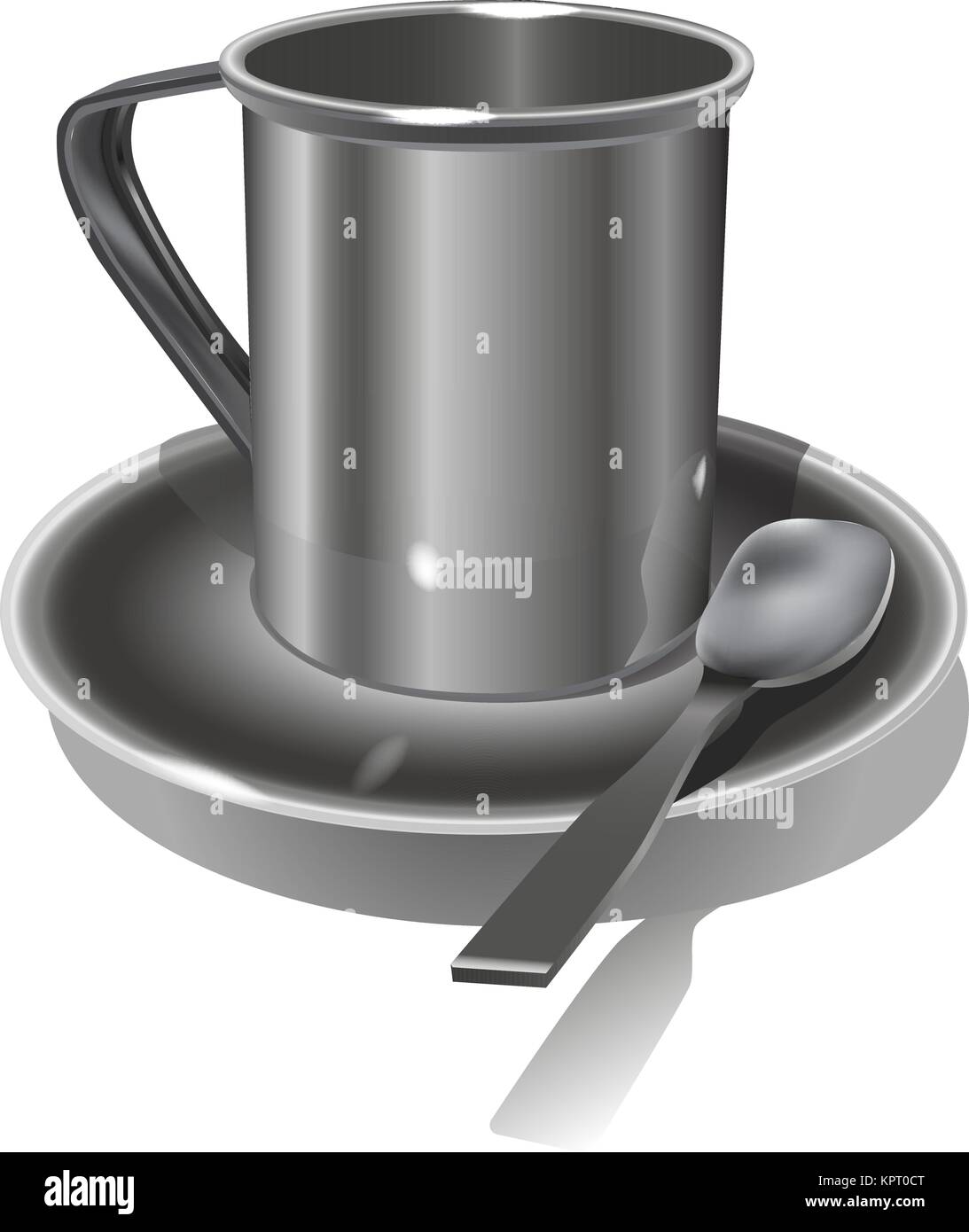 Realistic Metal mug on white background. Vector Stock Vector Image ...