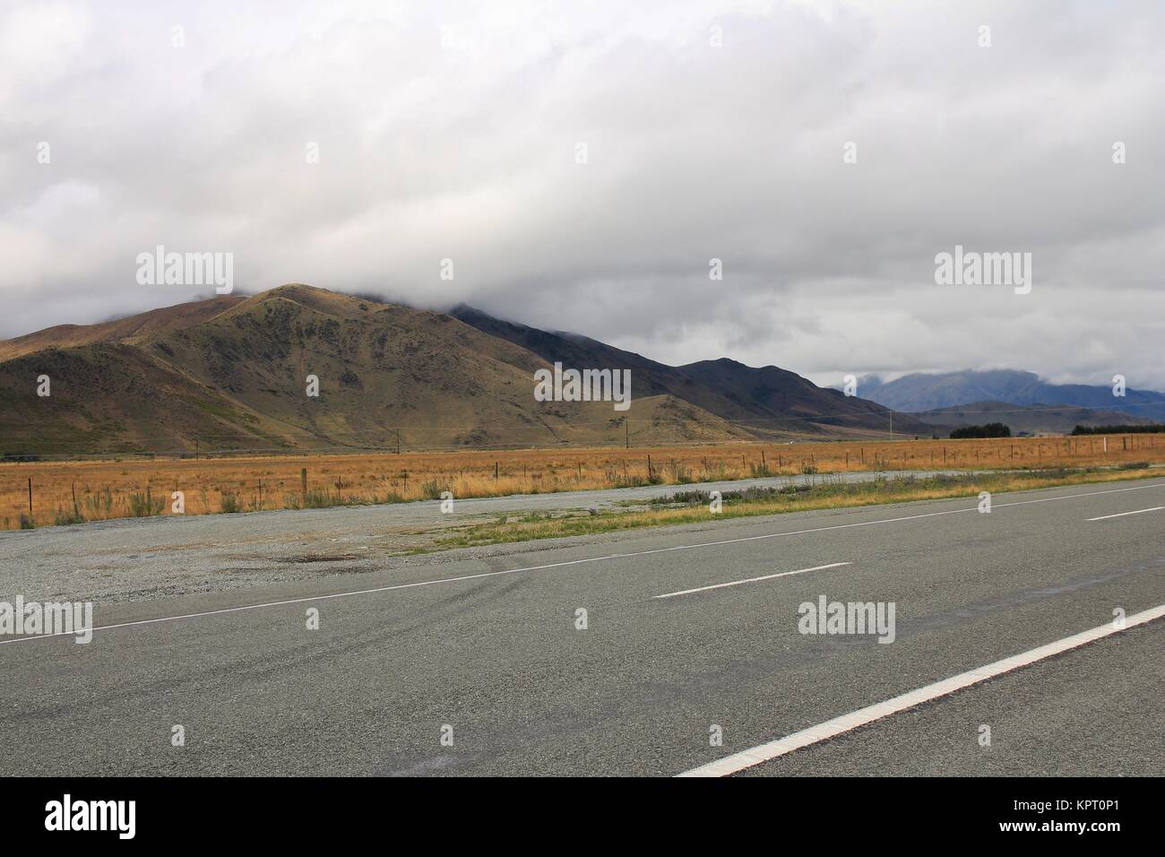 Landscape on the South Island, New Zealand. Nature background Stock ...