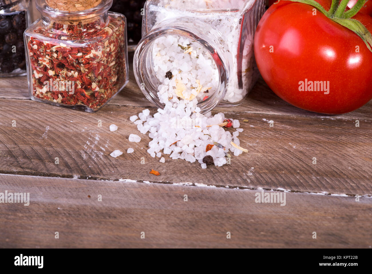 image of table salt herb in containers Stock Photo - Alamy