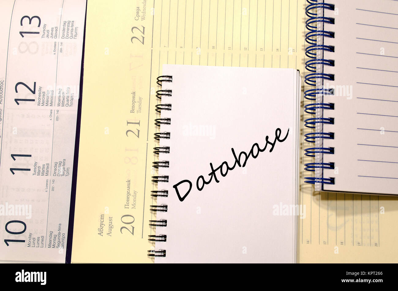 Database write on notebook Stock Photo - Alamy