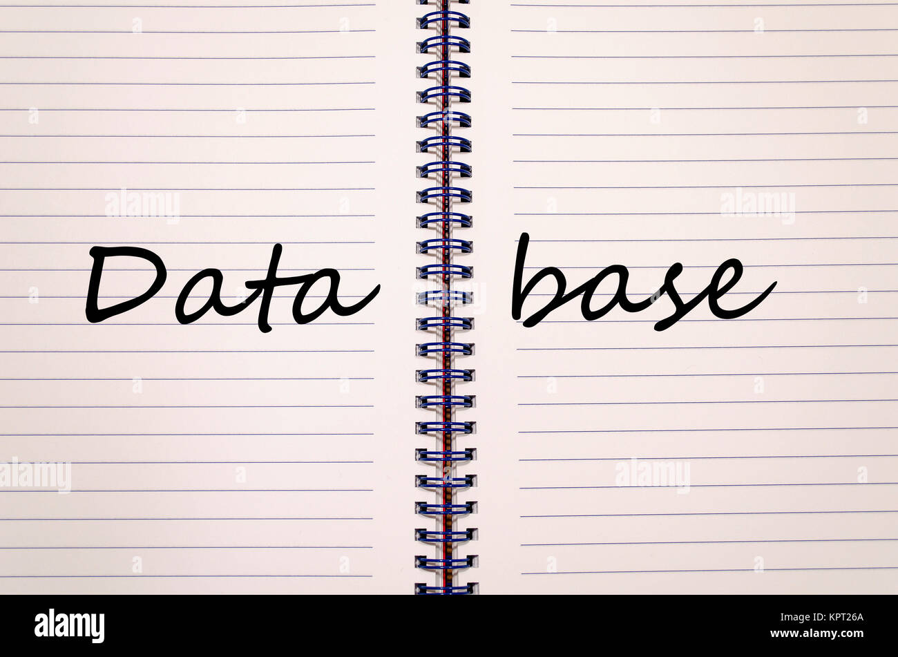 Database write on notebook Stock Photo - Alamy