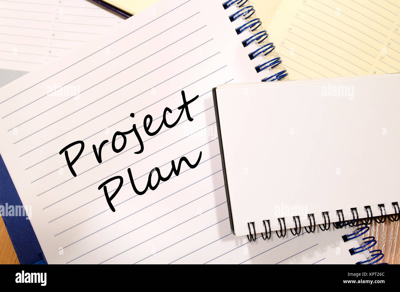 Project plan write on notebook Stock Photo - Alamy