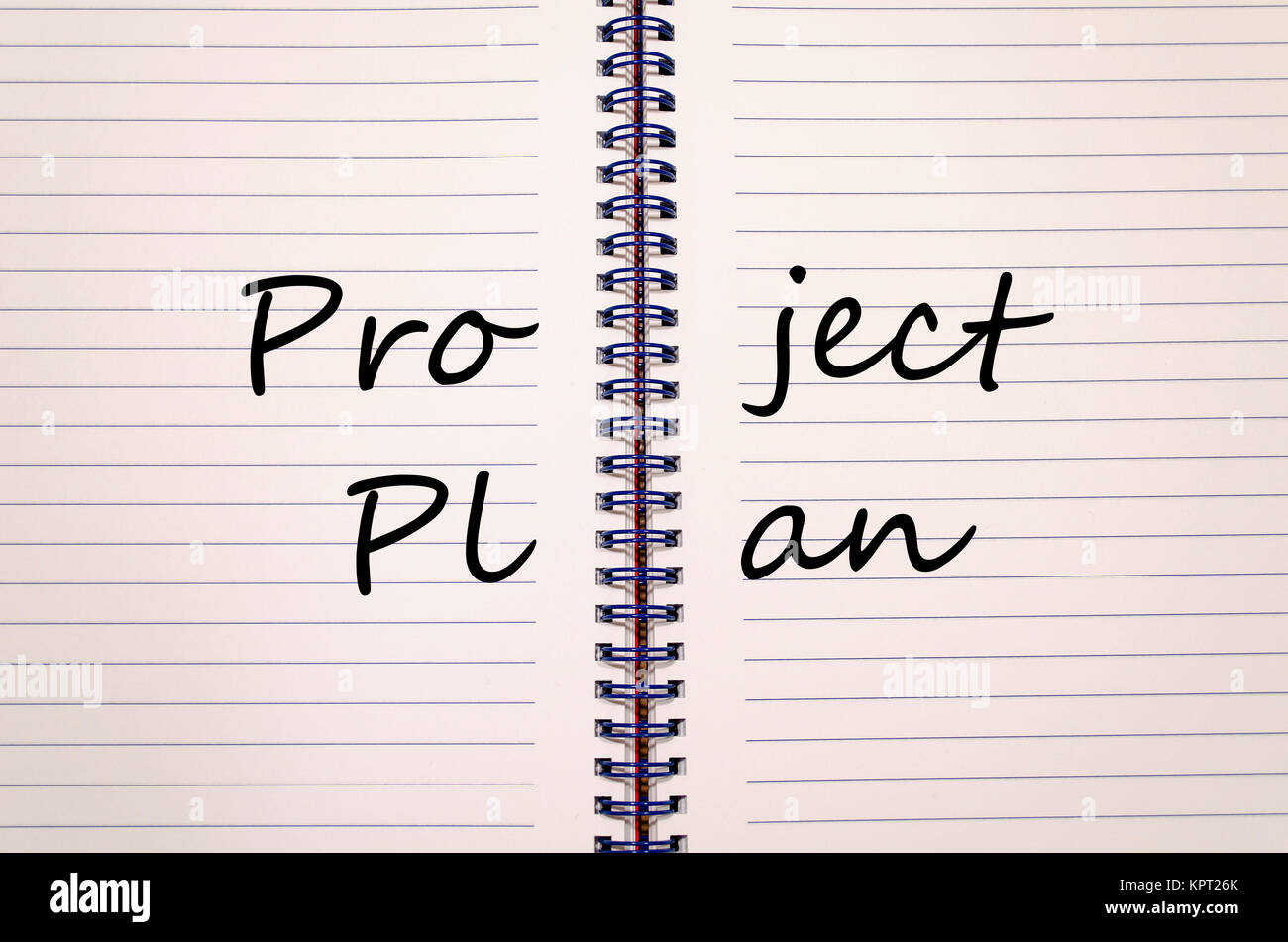Project plan write on notebook Stock Photo - Alamy