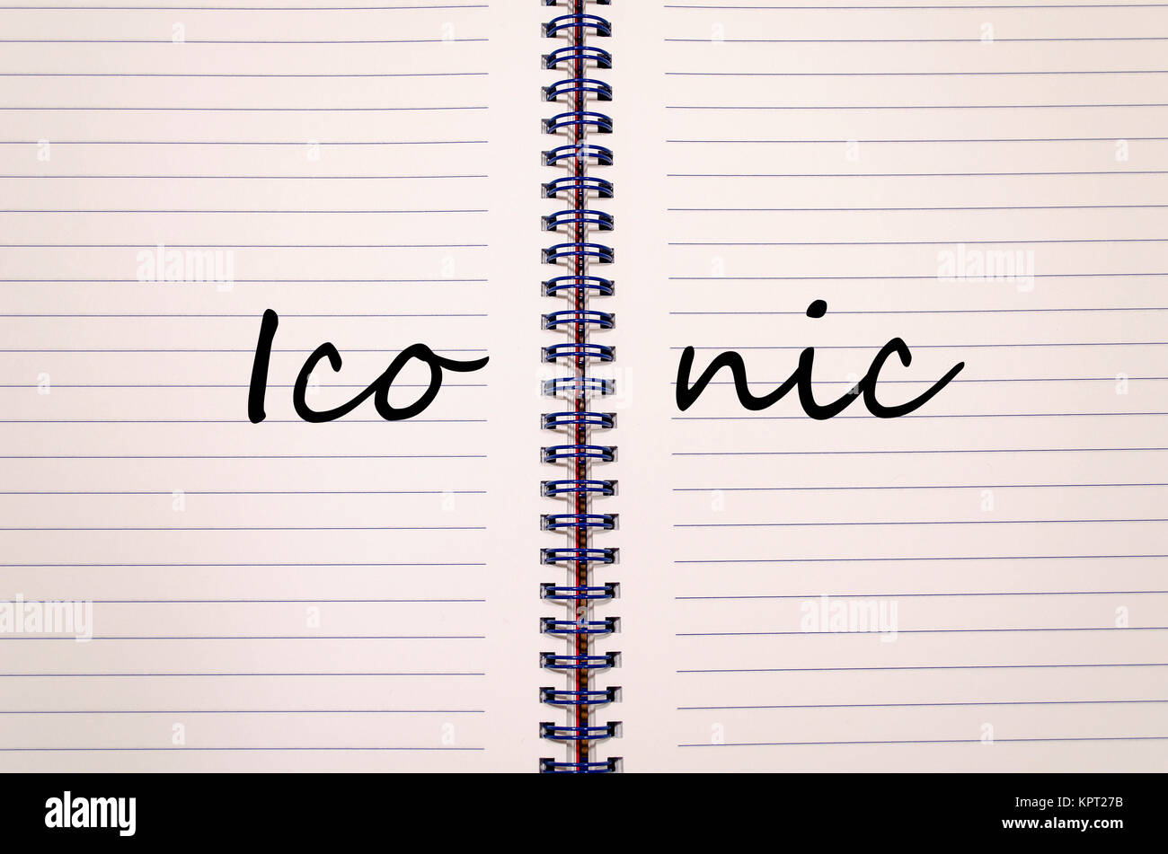 Iconic write on notebook Stock Photo - Alamy
