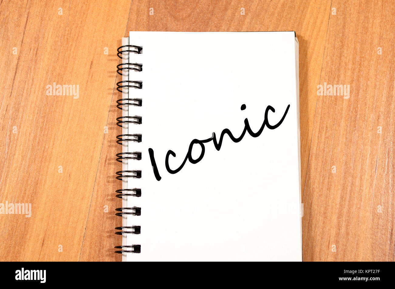 Iconic write on notebook Stock Photo - Alamy