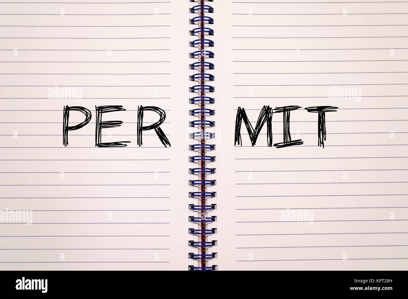 Permit write on notebook Stock Photo - Alamy