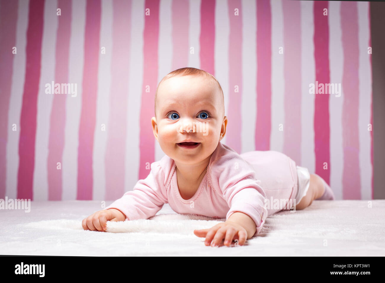 Young girl. Beautiful infant portrait on colorful background Stock ...