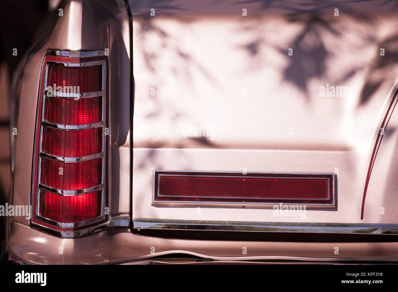 Detail on the rear light of a vintage car Stock Photo - Alamy