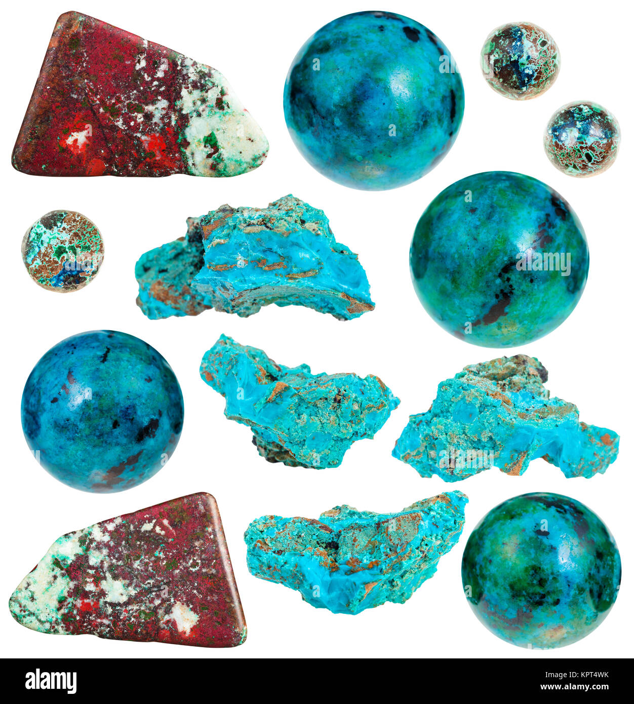 set of various chrysocolla natural mineral stones and gemstones ...