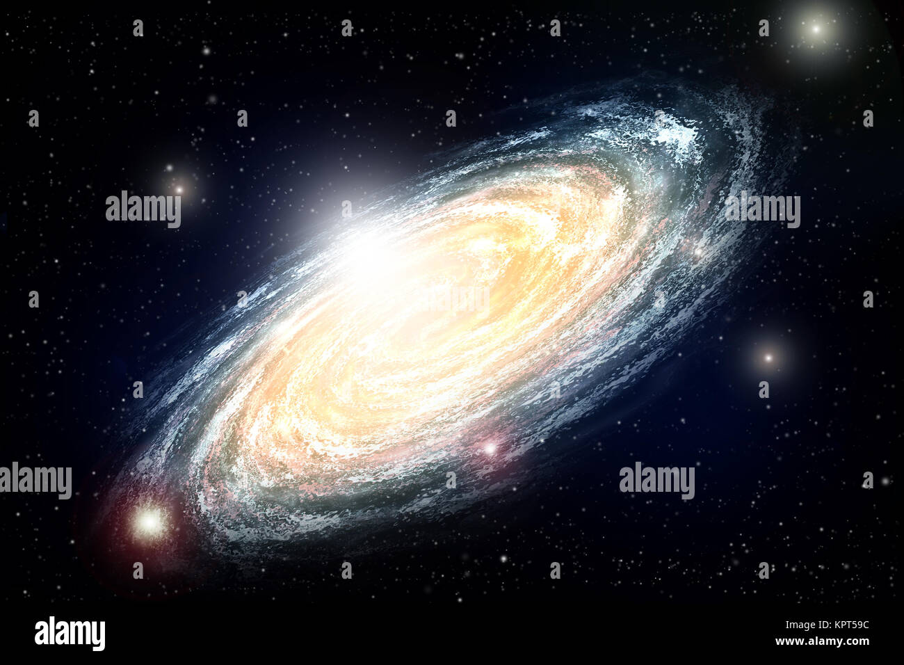 Spiral Galaxy in deep space, Generate bitmap Picture Stock Photo - Alamy