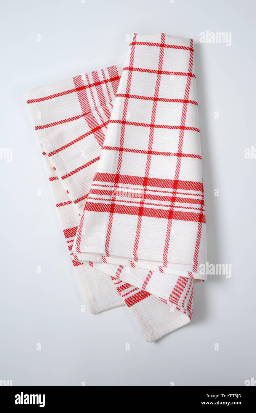 red and white checked tea towel Stock Photo - Alamy