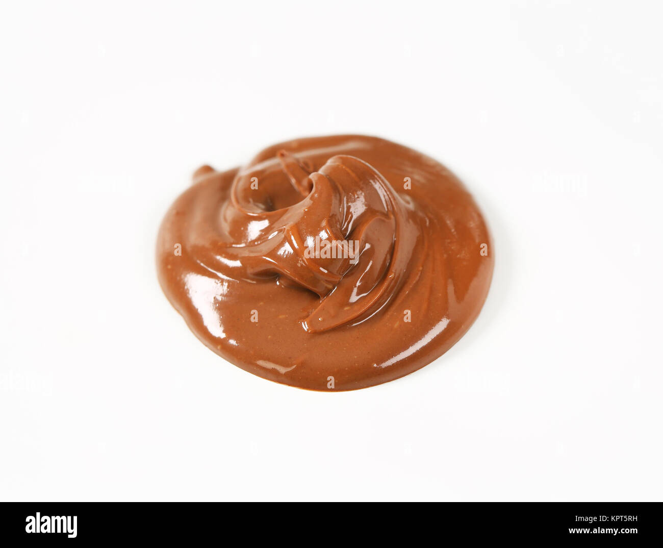 blob of chocolate spread on white background Stock Photo - Alamy