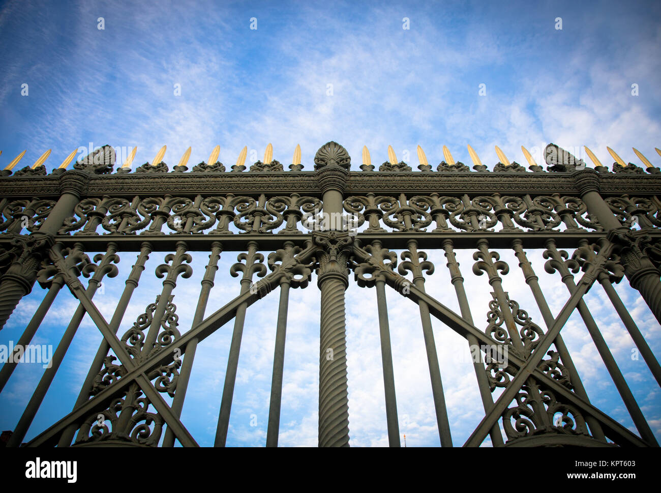 Italy - Detail of the original gate at the entrance of the Turin Royal ...