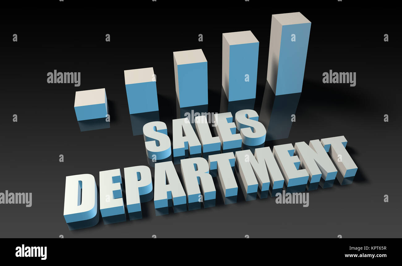 Sales department graph chart in 3d on blue and black Stock Photo - Alamy