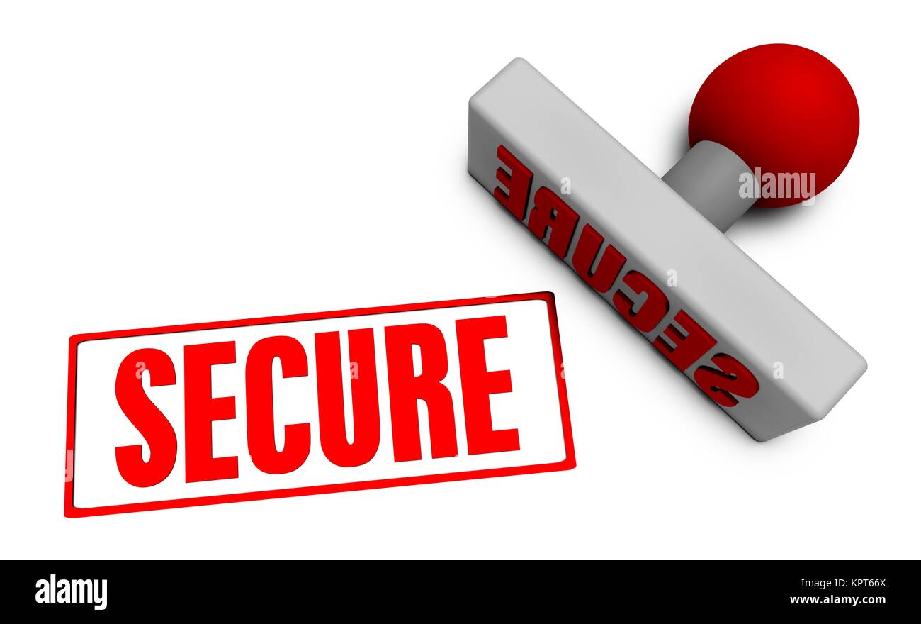 Secure Stamp or Chop on Paper Concept in 3d Stock Photo - Alamy