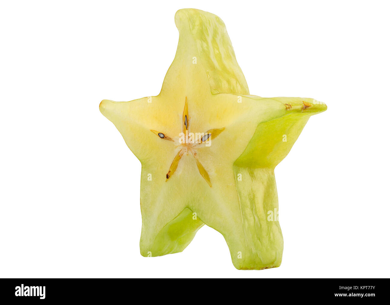 Sliced Fresh Carambola Isolated on White Background in Full Depth of ...