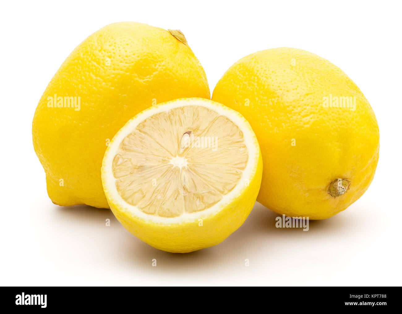 Fresh Yellow Lemon Isolated on White Background in Full Depth of Field ...