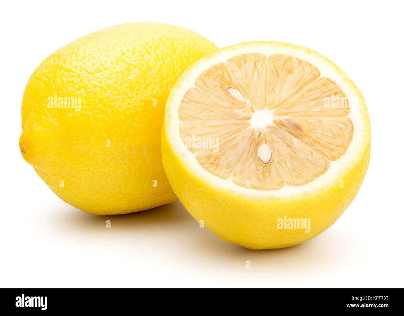 Fresh Yellow Lemon Isolated on White Background in Full Depth of Field ...