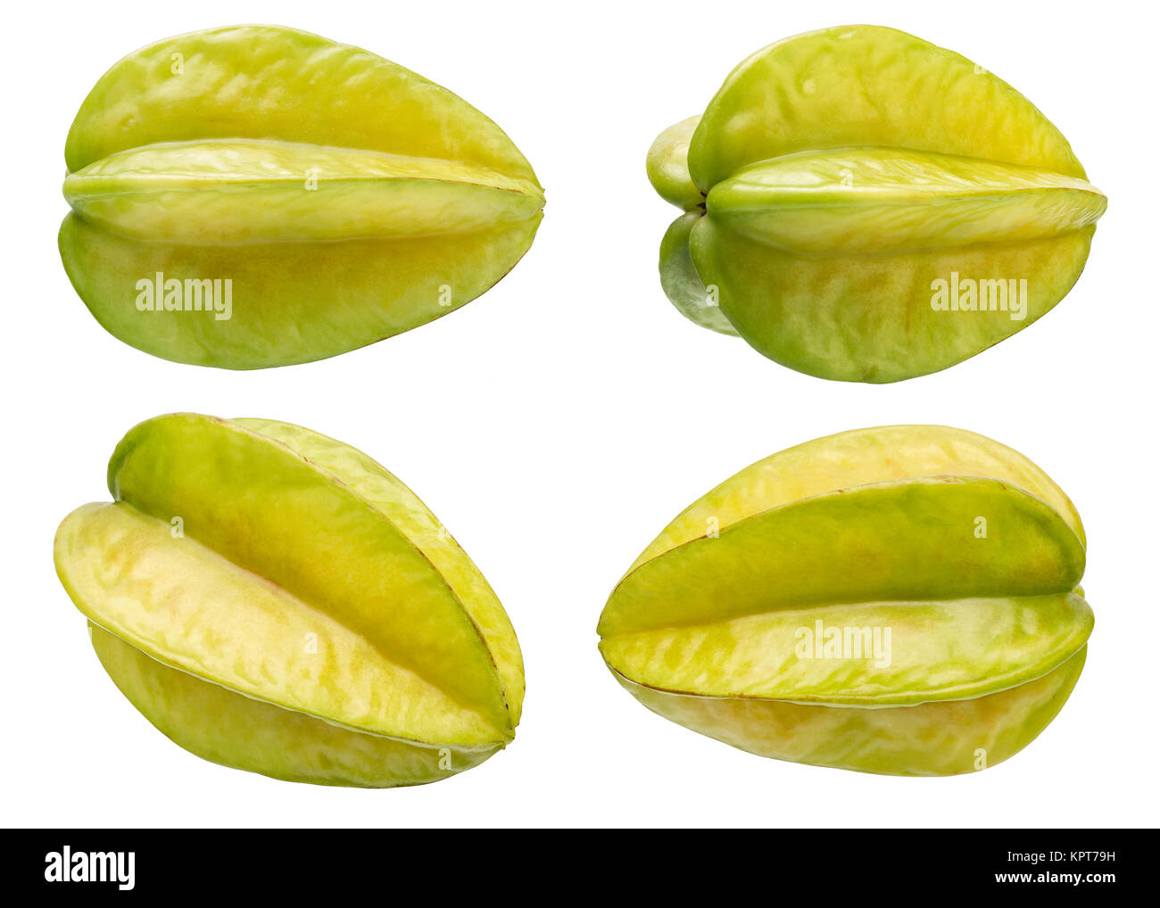 A Set of Fresh Carambola Isolated on White Background in Full Depth of ...