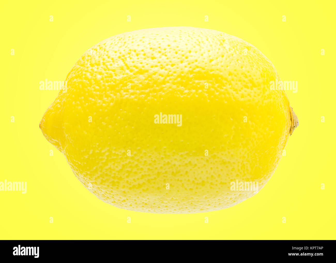 Fresh Yellow Lemon Isolated on Yellow Background in Full Depth of Field ...
